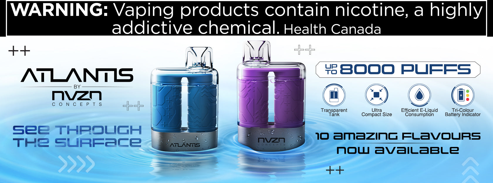 NVZN ATLANTIS DISPOSABLE VAPE (8000 PUFFs)-Mister Vapor Canada