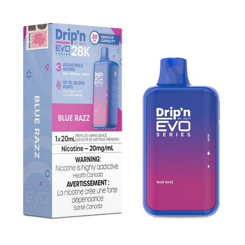 BUY DRIPN EVO 28K BLUE RAZZ DISPOSABLE VAPE WITH FREE SAME DAY DELIVERY ...