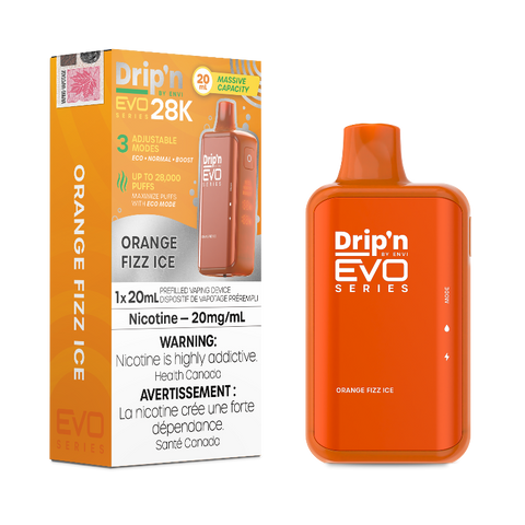 BUY DRIP'N EVO 28K ORANGE FIZZ ICE DISPOSABLE VAPE AT MV TORONTO ...