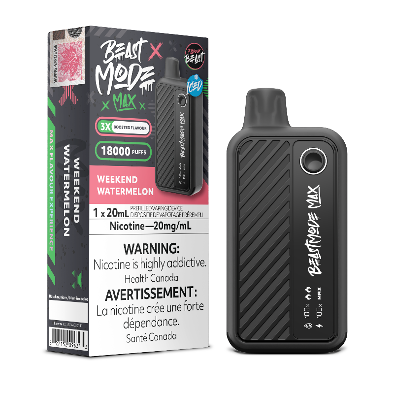 WHAT NEW BEAST MODE MAX 18K WEEKEND WATERMELON DISPOSABLE VAPE AT ...